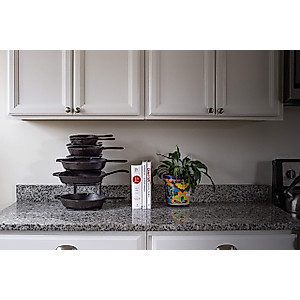 Lodge 5-Tier, Kitchen and Pantry Cast Iron Cookware Storage Organizer, Steel Construction, Matte Black