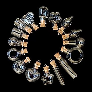 Wowagoga 200 Pieces Small Mini Glass Bottle,Tiny Wishing Bottles Empty Refillable Wishing Bottles -Drifting Bottles with Cork Stoppers for DIY Craft Bead Containers (Random Styles)