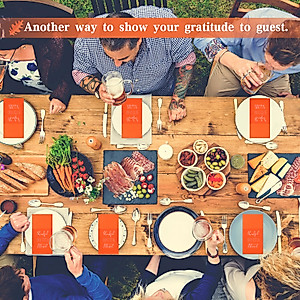 Tenceur 50 Pcs Thanksgiving Fall Guest Napkins Disposable Burnt Orange Paper Napkins Thankful Grateful Blessed Napkins with Flatware Pocket Prefolded Dinner Napkins for Silverware Fall Party