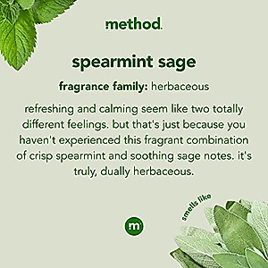 Method Hardwood Floor Cleaner Squirt + Mop Bottle, Spearmint Sage, For Sealed Hardwood and Laminate Floors, 25 Fl Oz (Pack of 6)