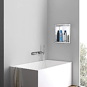12“ X 12” DecoMust Stainless Steel Shower Niche Shelf Easy to Install, Perfect for Shampoo and Soap Storage
