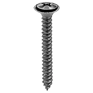 #8 X 1-1/4" Phillips Oval #6 Head Sems Flush Washer