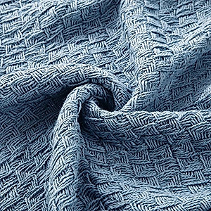 Amrapur Overseas | Picasso 100% Cotton Throw Blanket (Aqua) 2 Pack