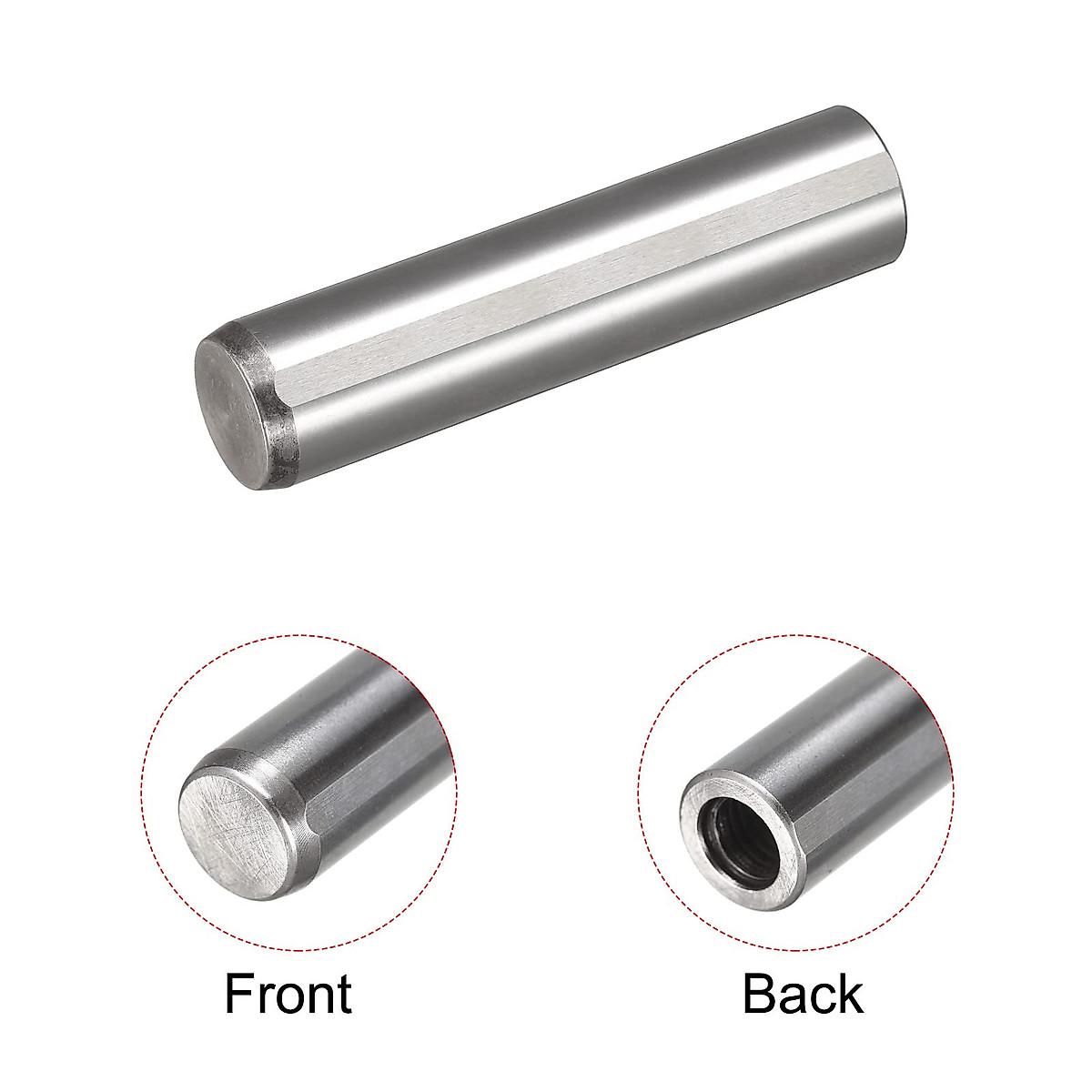uxcell M10 Internal Thread Dowel Pin 20x80mm Chamfering Flat Exhaust Groove Cylindrical Pin Bed Bookshelf Metal Devices Industrial Pins