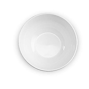 KooK Ceramic Cereal Bowls, Microwave, Dishwasher and Freezer Safe, Porcelain Dishes for Soup, Pasta, Salad, Oatmeal, Deep Interior, 24 oz (White 6 Inch)