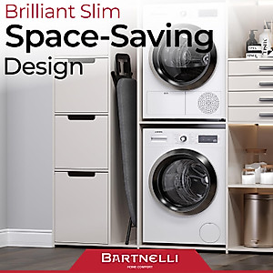 Bartnelli Ironing Board Made in Europe | Iron Board with 4 Layered Cover & Pad, Height Adjustable up to 36" Features A Safety Iron Rest, 4 Steel Legs, for Home Laundry Room or Dorm Use (43x14)