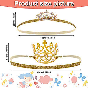 Gold Baby Crown Baby Tiara Baby Crown Headband Crystal Crown Hair Belt for Little Girl Infant Princess Tiaras Birthday Elastic Hair Band for Photography Headband Props