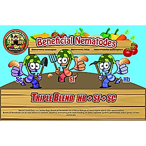 NaturesGoodGuys Live Beneficial Nematodes Hb+Sc+Sf - Kills Over 200 Different Species of Soil Dwelling and Wood Boring Insects. (5 Million_Nematodes)