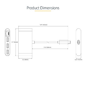 StarTech.com 3-Port USB-C Hub with Ethernet - 3X USB-A - Gigabit Ethernet - USB 3.0 5Gbps - Bus-Powered - 1ft/30cm Long USB Type-C Host Cable - GbE - Portable USB-C to USB-A Splitter (HB30C3A1GEA2)