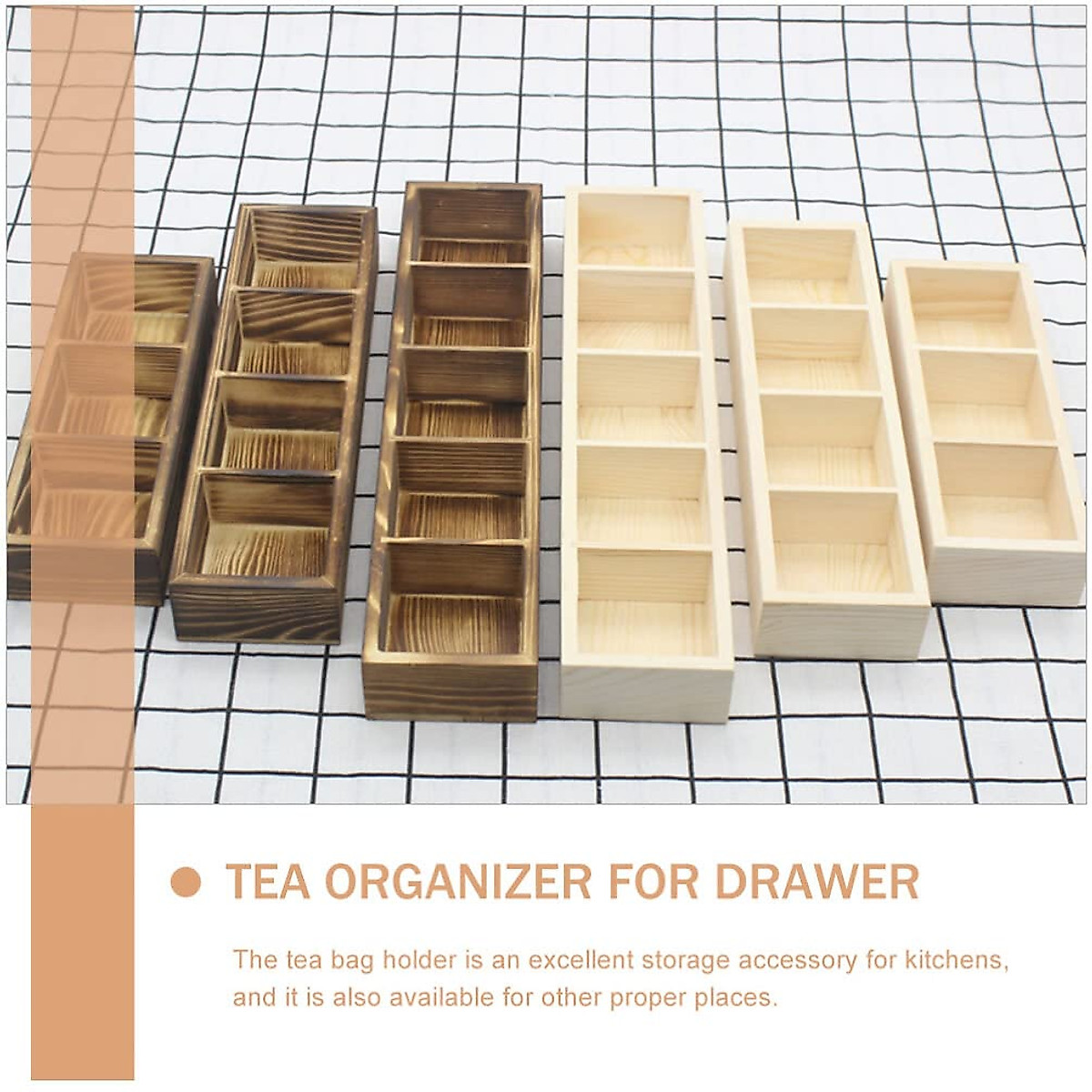 3 Storage Wooden Box Tea Drawer Organizer Sugar Packet Organizer Tea Bag Holder Tea Bag Storage Tea Storage Containers Tea Bag Dispenser Coffee Bar Organizer Tea Storage Organizer