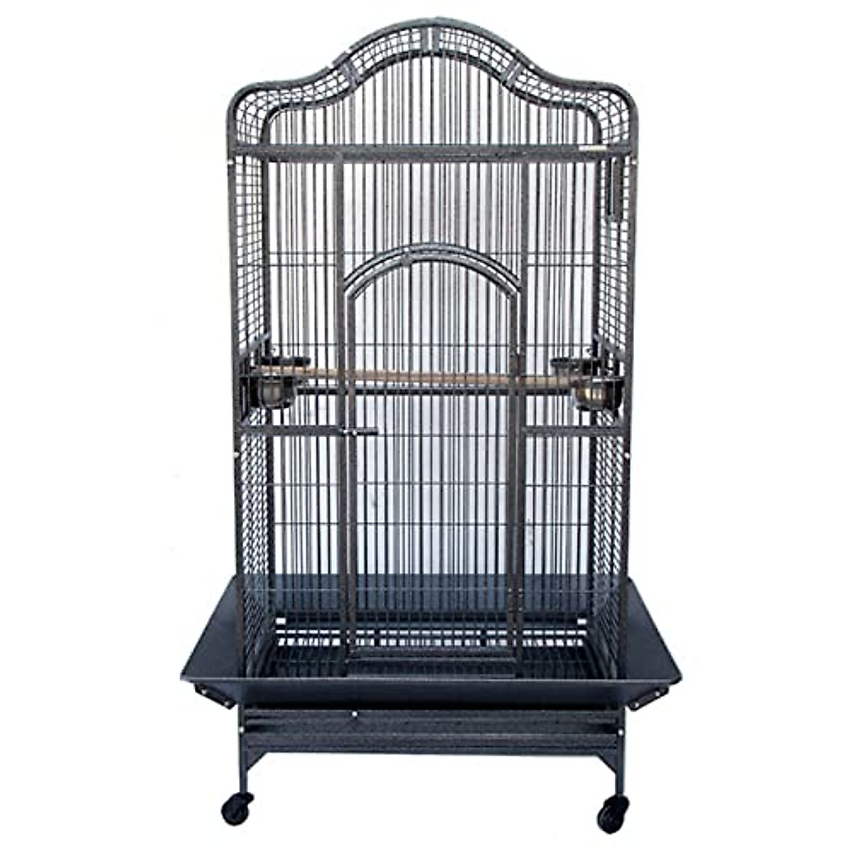Extra Large Wrought Iron Open/Close Play Top Bird Parrot Cage, Include Metal Seed Guard Solid Metal Feeder Nest Doors Overall Dimensions: 35.25" Wx29.5 Lx62 H(with Seed Skirt)