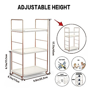 Desktop Cosmetics Storage Rack Rose Gold 2/3 Layers Bathroom Makeup Organizer Assembled Kitchen Seasoning Iron Storage Shelves (3-Layers)