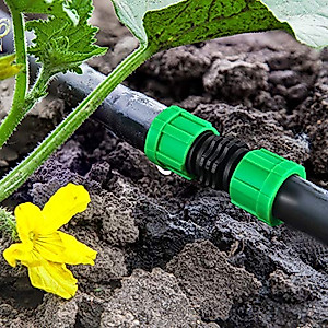 Hotop 12 Pieces Drip Irrigation Coupling, 5/8 Inch Universal Connector Drip Tubing Fittings, Compatible with Most 16-17 mm Drip Tape AG Tubing Drip or Sprinkler Systems (green)