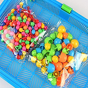 QBLEEV Bird Intelligence Training Toy,Parrot Puzzle Building Blocks Toy,Tabletop Treats Education Toys, Bird Plastic Cage Playpen Toys for Parakeet Cockatiel Conure Budgie (Large)