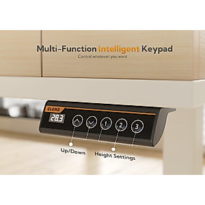 Claiks Standing Desk with Drawers, Electric Adjustable Standing Desk Adjustable Height, Sit Stand Up Desk with Storage Shelves & Wheels, 48 Inch White