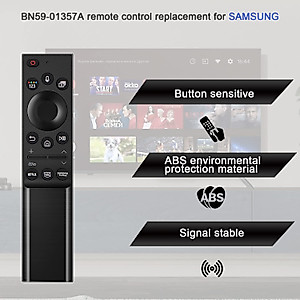 2022 New BN59-01357A Voice Remote Control Replacement for Samsung Smart Bluetooth The Frame QLED 4K 8K Smart TV QLED Series Q60A Q70A Q80A QN85A QN90A QN800A QN900A Sub BN59-01357B BN59-01357C