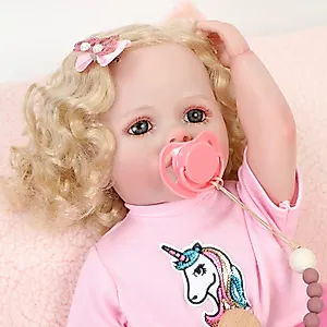QARUQASE Lifelike Reborn Baby Dolls - 22inch Realistic Baby Doll Newborn Baby Dolls Full Vinyl Body Poseable Real Life Baby Dolls Girl with Hair for Kids Age 3+