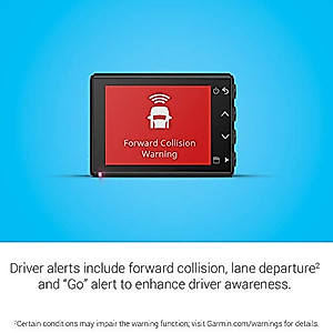 Garmin Dash Cam 66W, Extra-Wide 180-Degree Field of View In 1440P HD, 2" LCD Screen and Voice Control, Very Compact with Automatic Incident Detection and Recording , Black
