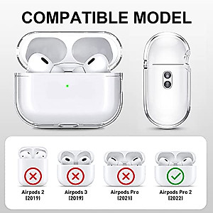 OETKER Compatible Airpods Pro 2nd Generation Case Clear, Soft Shockproof AirPods Pro 2 Case 2022 Protective Cover with Hand Strap Lanyard Transparent Airpod Pro 2 Gen Case Skin for Women Men