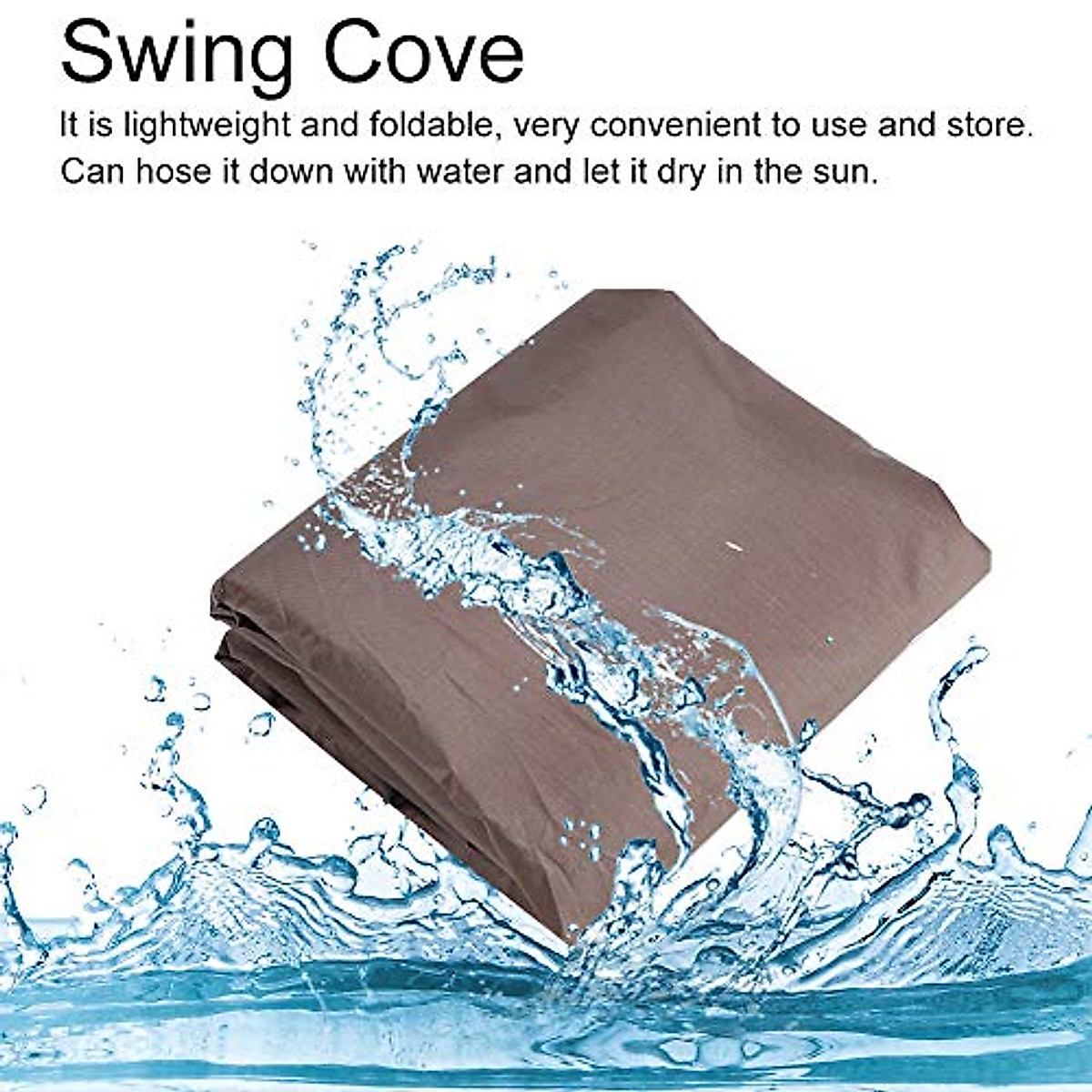 Swing Cover, Swing Canopy Replacement Waterproof Foldable Patio Swing Canopy Porch Top Cover for Outdoor Garden Patio Yard Park Porch Seat Furniture Swing Seat Cover, 76.8 x 49.2 x 5.9in Coffee