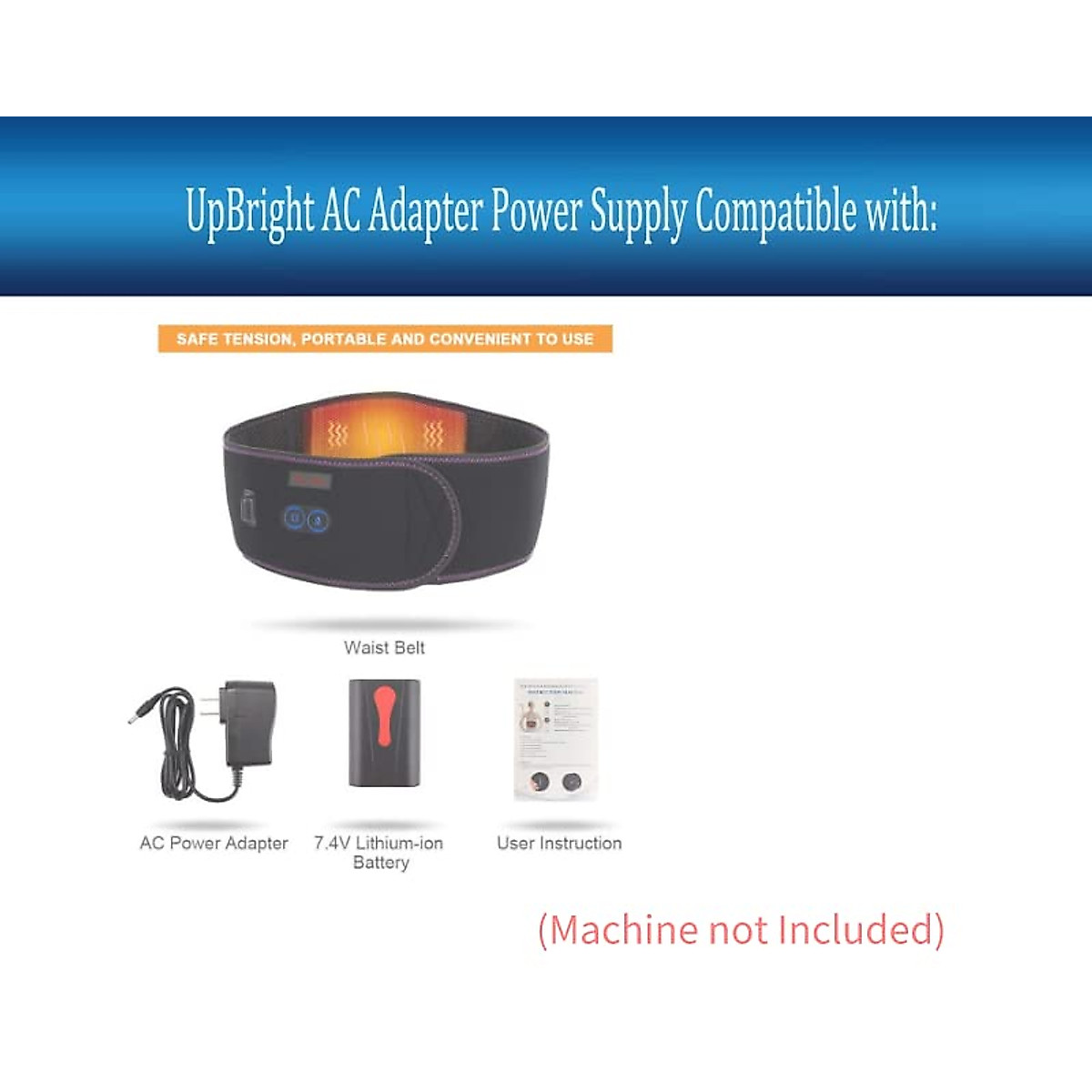 UpBright 8.4V AC/DC Adapter Compatible with Cueheat CH65 BM-008 BM008 Heating Pad Back Brace SWB03 SWB04 7.4V 2A Lithium Ion Li Polymer Battery Pack KYL-00841500M 8.4VDC 1.5A Power Supply Cord Charger