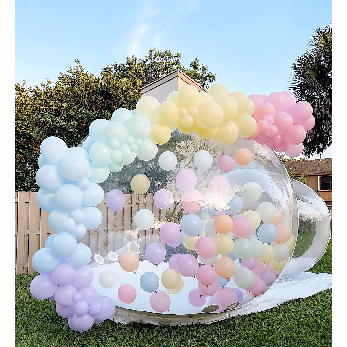 Inflatable Bubble House, 8.2ft/10ft/13.2ft/16.5ft Kids Balloon Clear Inflatable Bubble Tent Dome with Blower, Luxury 16.5ft Diameter Bubble House & 6.5ft Tunnel for Outdoor Backyard Festival Party