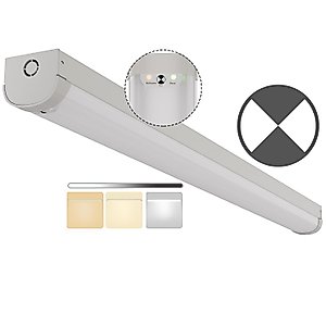 2FT LED Linear Strip Emergency Stairwell Light, 2 Watt/3 CCT Selectable, 10W/20W, 1250lm/2500lm, Battery Backup, 30K/40K/50K, IP20, 0-10V Dimmable 2 Foot Commercial LED Shop Ceiling Light Fixture, FCC