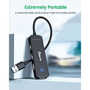 USB 3.0 Hub, 4 Port USB Hub Splitter USB Expander Compatible with MacBook Air, Mac Pro, iMac, Surface Pro, Laptop, PS4, XPS, Xbox, Flash Drive, HDD, Keyborad, Mouse