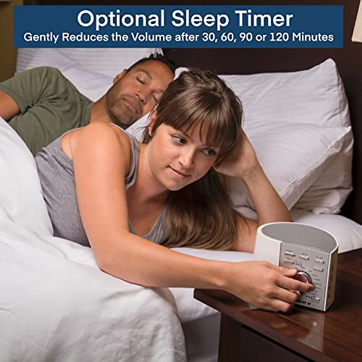 Sound+Sleep SE Special Edition High Fidelity Sleep Sound Machine with Real Non-Looping Nature Sounds, Fan Sounds,White/Silver