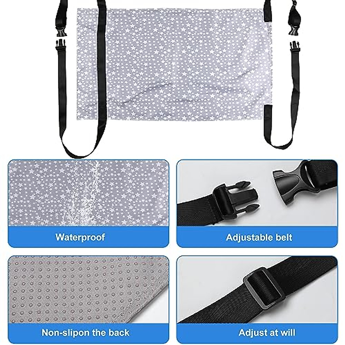 Airplane Footrest for Kids, Light Foldable Toddler Airplane Seat Extender Toddler Airplane Bed Portable Kids Airplane Footrest Travel Accessory for Kids (Stars)