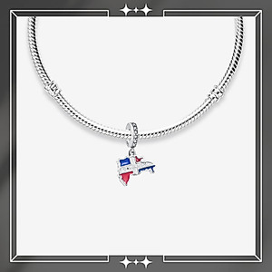 Dominican Republic Dangle Charm 925 Sterling Silver Gift For Birthday Christmas Mother Fit For Bracelet