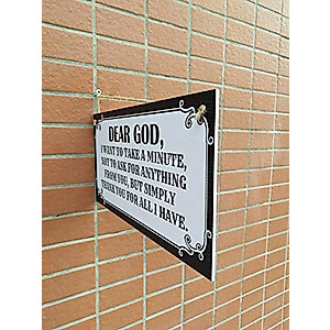 CARISPIBET Dear God house decorative sign faith religion belief gratitude home ornament living room gift 6" x 12"