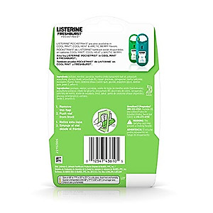 Listerine Freshburst Pocketpaks Fresh Breath Strips, Mint Breath Refresher Strips to Kill 99% of Bad Breath Germs, Portable Pack, Freshburst Spearmint Flavor, 24-Strips (Pack of 1)