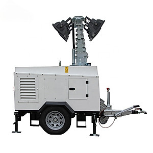 Silent Mobile Light Tower Diesel Engine with 360° Rotating High Mast