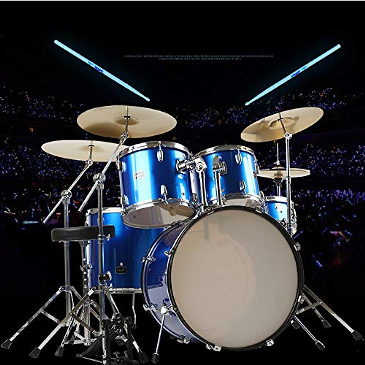 5A Luminous Light Up Drum Sticks, Luminous Light Up Drumsticks, Bright Luminous Glow in The Dark Drumsticks, Bright Light Up Drum Sticks (Blue)