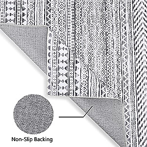 IMINROME 8 x 10 Large Machine Washable Area Rug Boho Rug for Living Room Low Pile Non-Slip Rug Stain Resistant Area Rug for Bedroom Home Office, 8' x 10'