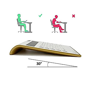 Calculators, Benkaim Gold Calculator Desk, Gold Office Desk Accessories, Standard Basic Desk Calculator with LCD 10-Digit Display, Office Supplies for Women (White)