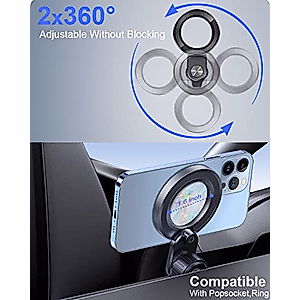 OQTIQ for MagSafe Vent Phone Mount[Round Vent Solution] Magnetic Phone Holder for All Car Benz Mini Accessories Cell Phone Holder Mount for iPhone 14 13 12 Pro Max Mini Plus MagSafe Case