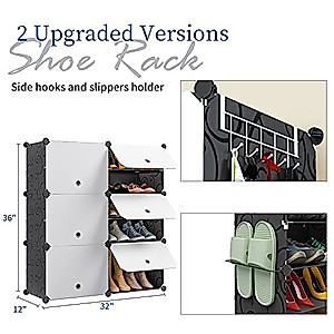 Aeitc 48-Pairs Shoe Rack Organizer Shoe Organizer Expandable Shoe Storage Cabinet Narrow Standing Stackable Space Saver Shoe Rack for Entryway, Hallway and Closet