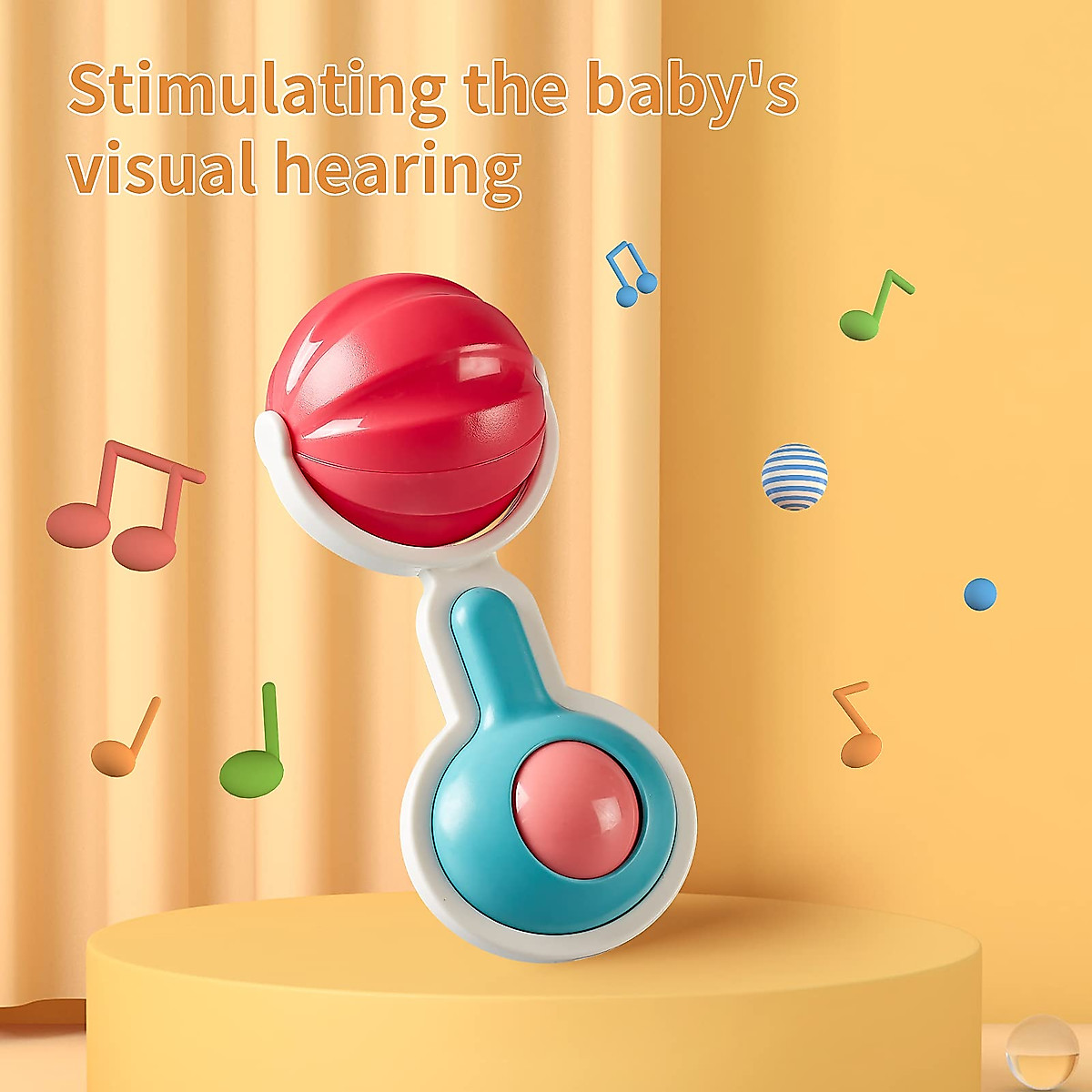 Bu-buildup 9 pcs Baby Rattle Teething Toys, Baby Rattles Toys, Infant Shaker with Storage Box, Grab and Spin Rattles for Newborn Girl Boy, Odorless Infant Toys for Babies 0-6-12 Months