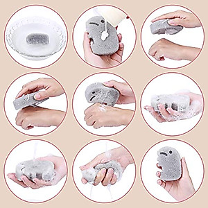 KECUCO Konjac Baby Sponge for Bathing, Natural Kids Bath Sponges for Infants, Toddler Bath Time, Cute Shapes Natural and Safe Plant-Based Konjac Baby Bath Accessories, 5pcs