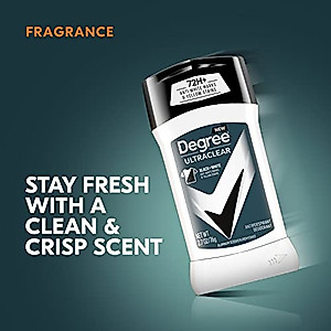 Degree Men UltraClear Antiperspirant Deodorant Black + White 72-Hour Sweat & Odor Protection Antiperspirant For Men With MotionSense Technology 2.7 Ounce (Pack of 4)