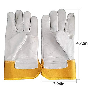 WINGOFFLY Thornproof Cowhide Leather Gardening Gloves Rose Pruning Planting Working Gloves