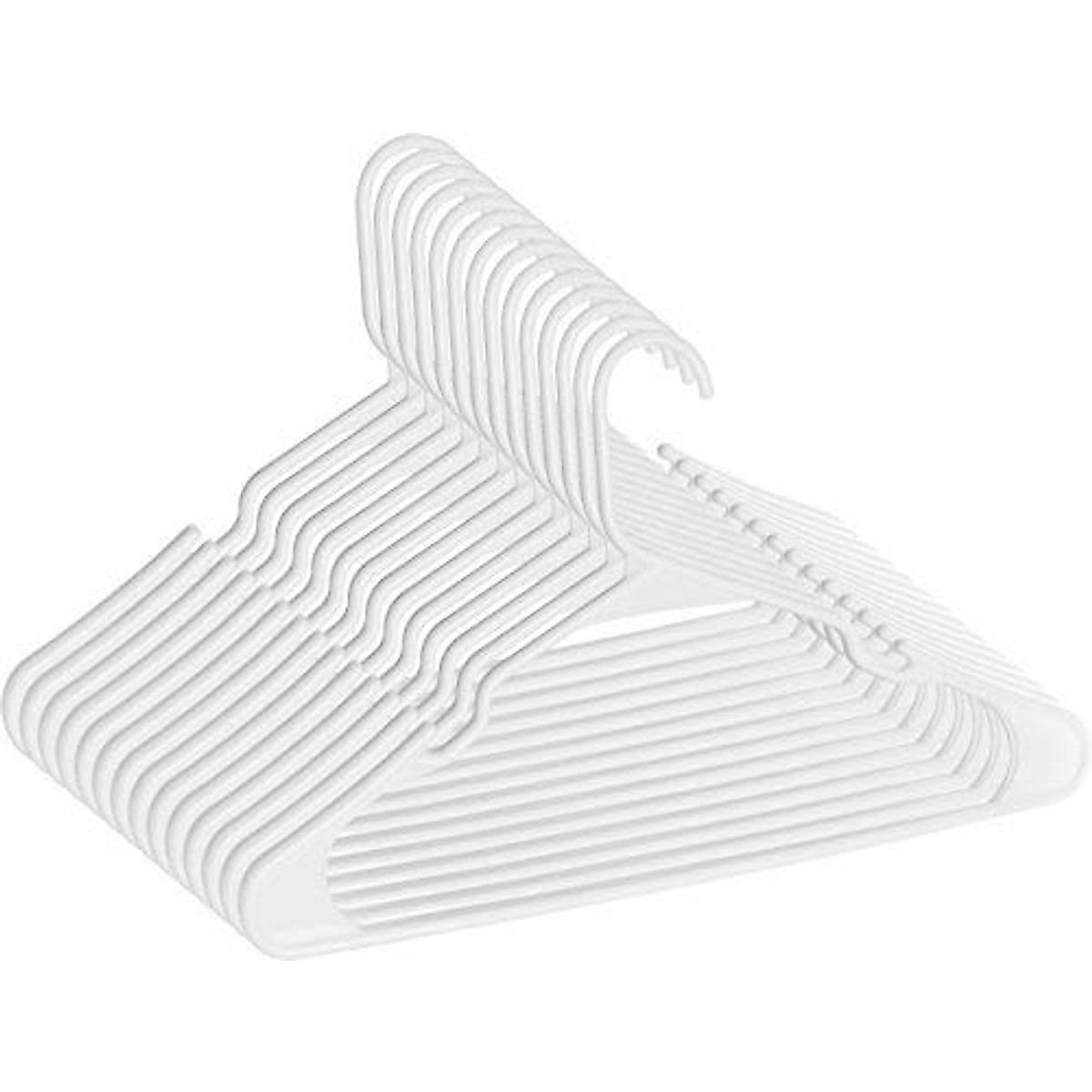 Zoyer Plastic Hangers (50 Pack, White)- Durable Clothes Hangers- Space Saving Shirt Hangers- Slim Coat Hangers- Suit Hangers