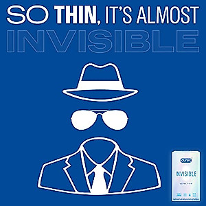 Condoms, Ultra Thin Lubricated Natural Latex, Durex Invisible Condoms, 8 Count - Ultra Sensitive, Lubricated, Transparent