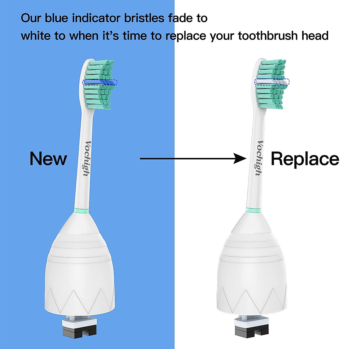 Vochigh Replacement Toothbrush Heads Compatible with Philips-Sonicare: fits e-Series HX7022 CleanCare & Xtreme Screw-on Electric Brush Handles, 6 Pack
