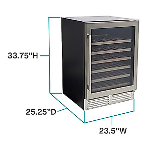DUURA Elite DE510WCSZSS Designer Series Wine Cooler, 51-Bottle, Silver