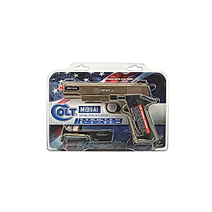 Soft AIR USA Colt 1911 A1 Spring Airsoft Pistol with Metal Slide, 345 FPS, Brown