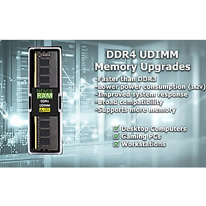 NEMIX RAM 16GB (1X16GB) DDR4 2666MHZ PC4-21300 2Rx8 1.2V CL19 288-PIN Non-ECC Unbuffered UDIMM Desktop PC Memory Compatible with Samsung M378A2K43CB1-CTD