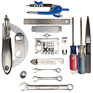 50 in 1 Credit Card Multitool Wallet Multi Tool Money Clip Clips Xtreme Ninja EDC Gerber Leatherman Knives Utility Knife Slim Wallets Minimalist Survival Everyday Carry | BAR NONE Xinja, Stainless